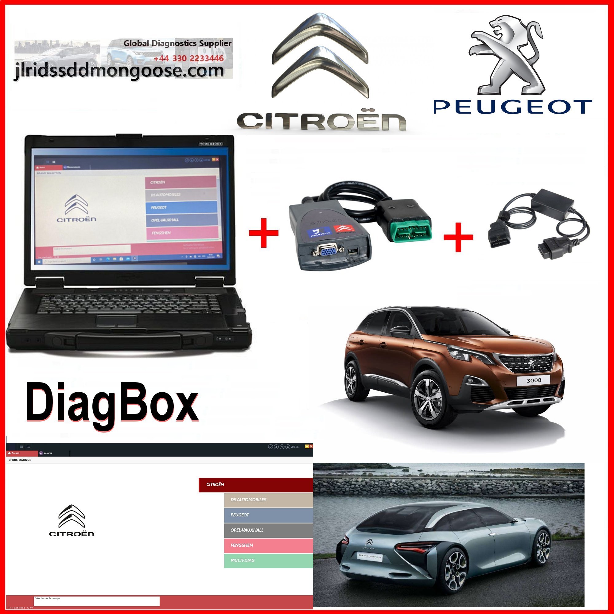 DIAGBOX With PASSTHRU J2534 TELECODING DAE Peugeot 208 50 OFF