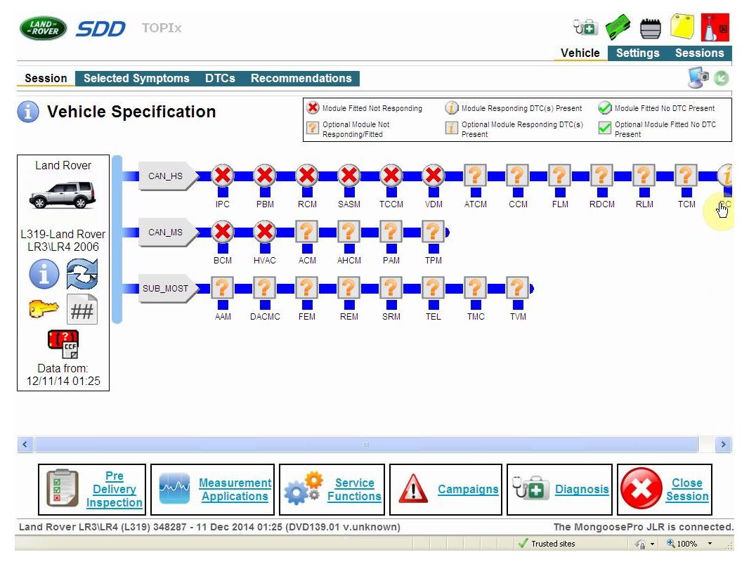 Sport L494 2014 - 2017 Land Rover Symptom Driven Diagnostics SDD JLR ...